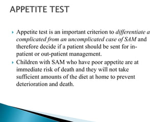 Management of severe acute malnutrition | PPTX