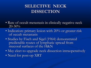 Management of secondaries neck with occult primary | PPT