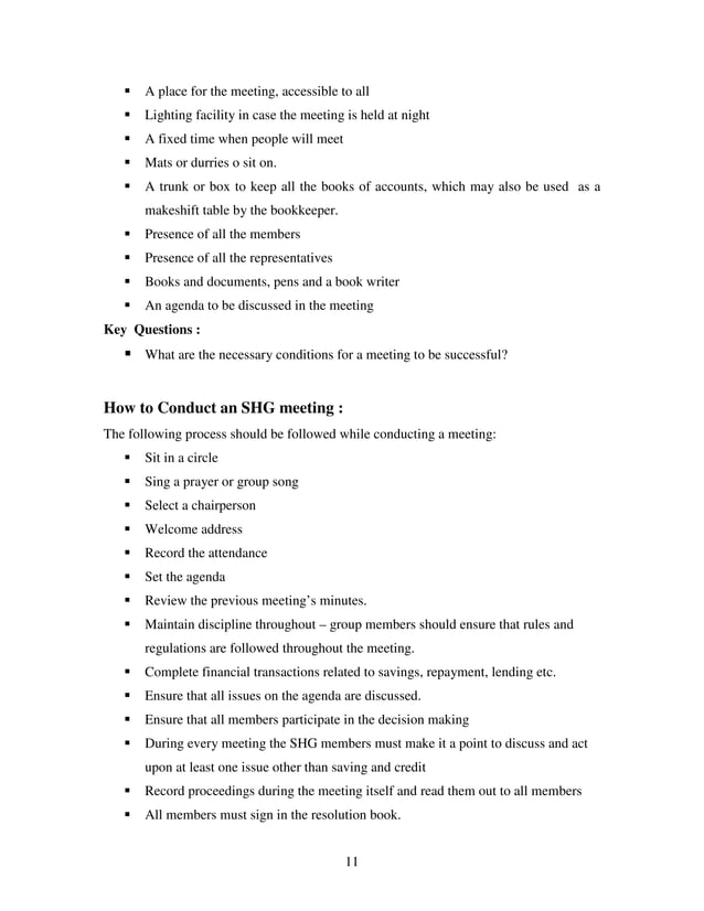 MANAGEMENT OF SELF HELP GROUPS | PDF | Personal Finance