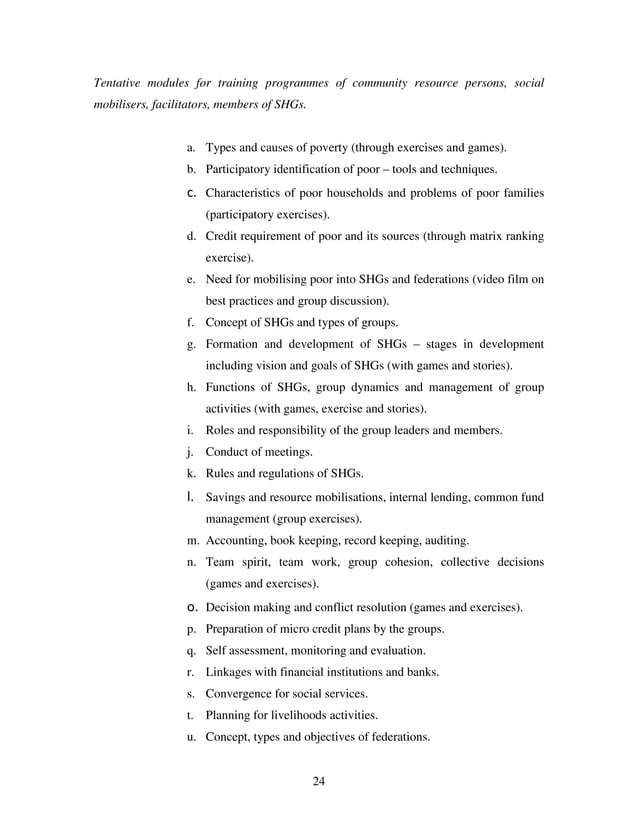 MANAGEMENT OF SELF HELP GROUPS | PDF | Personal Finance