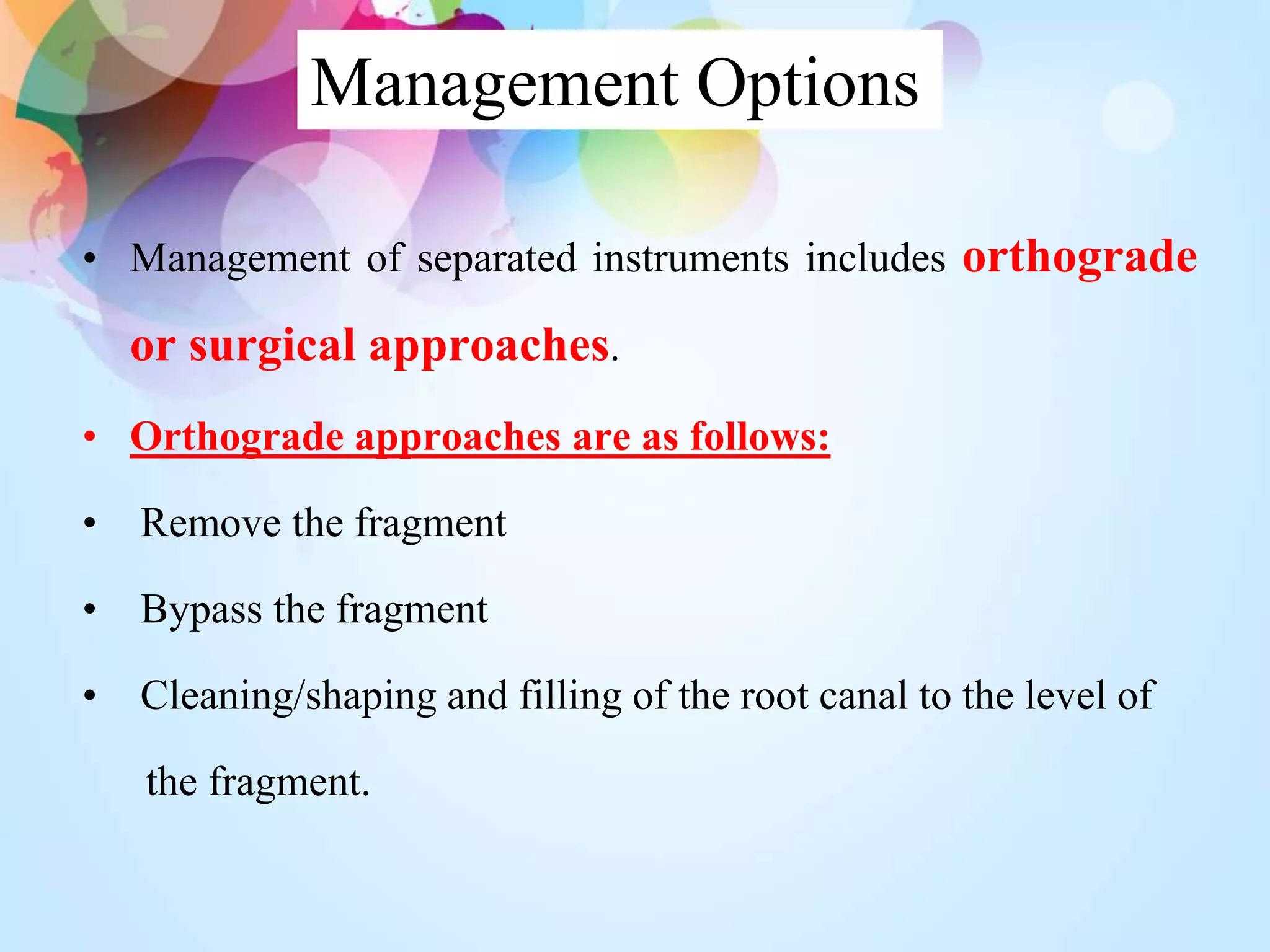 Management of seperated instruments- Dr.Jagadeesh kodityala | PPTX