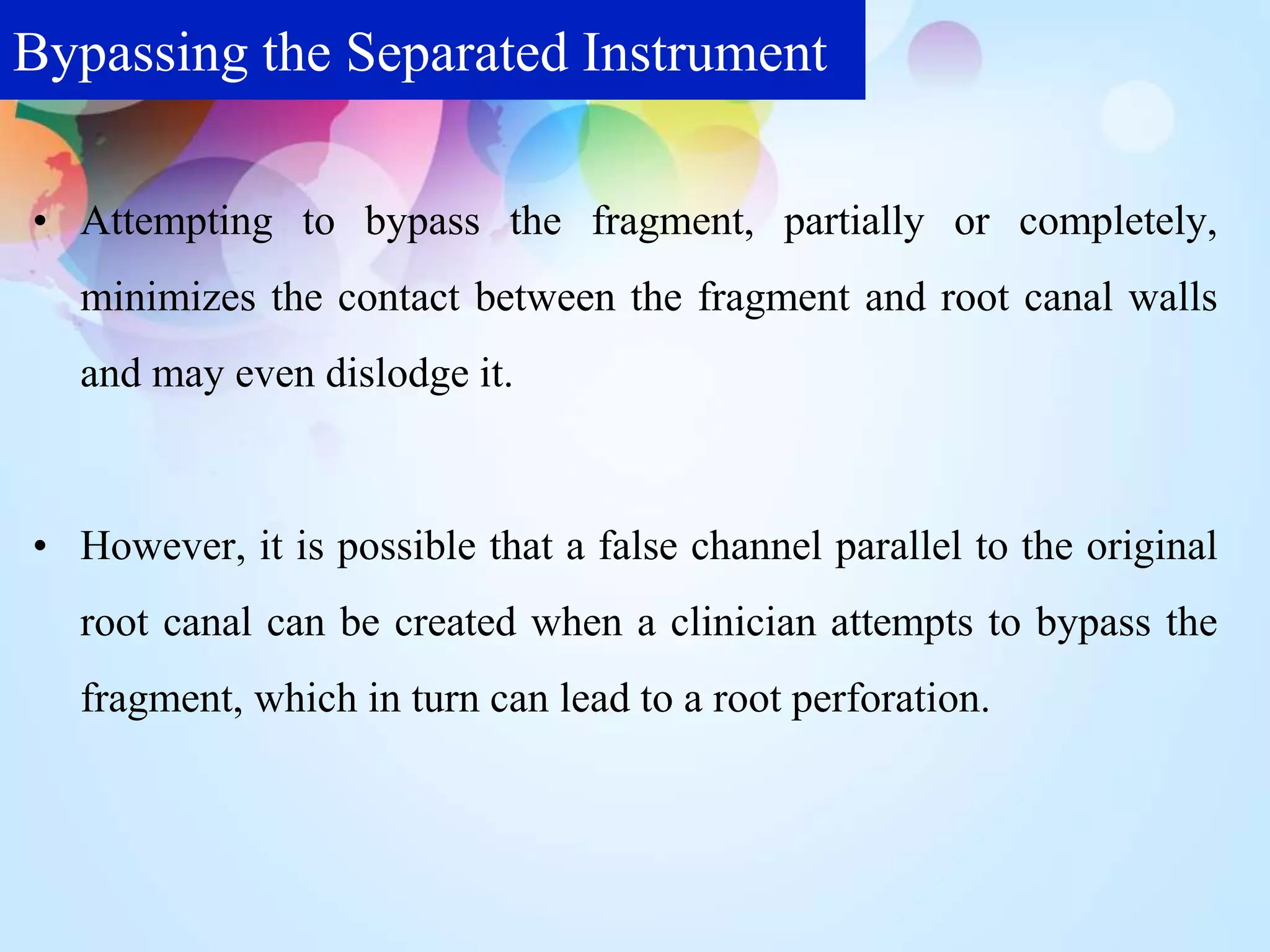 Management of seperated instruments- Dr.Jagadeesh kodityala | PPTX