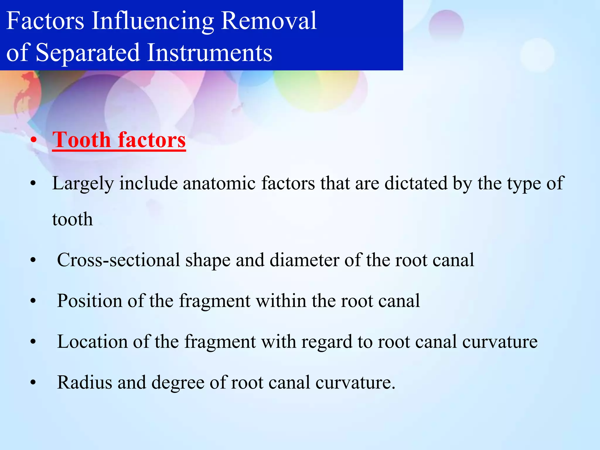 Management of seperated instruments- Dr.Jagadeesh kodityala | PPTX