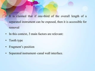 Management of seperated instruments- Dr.Jagadeesh kodityala | PPTX