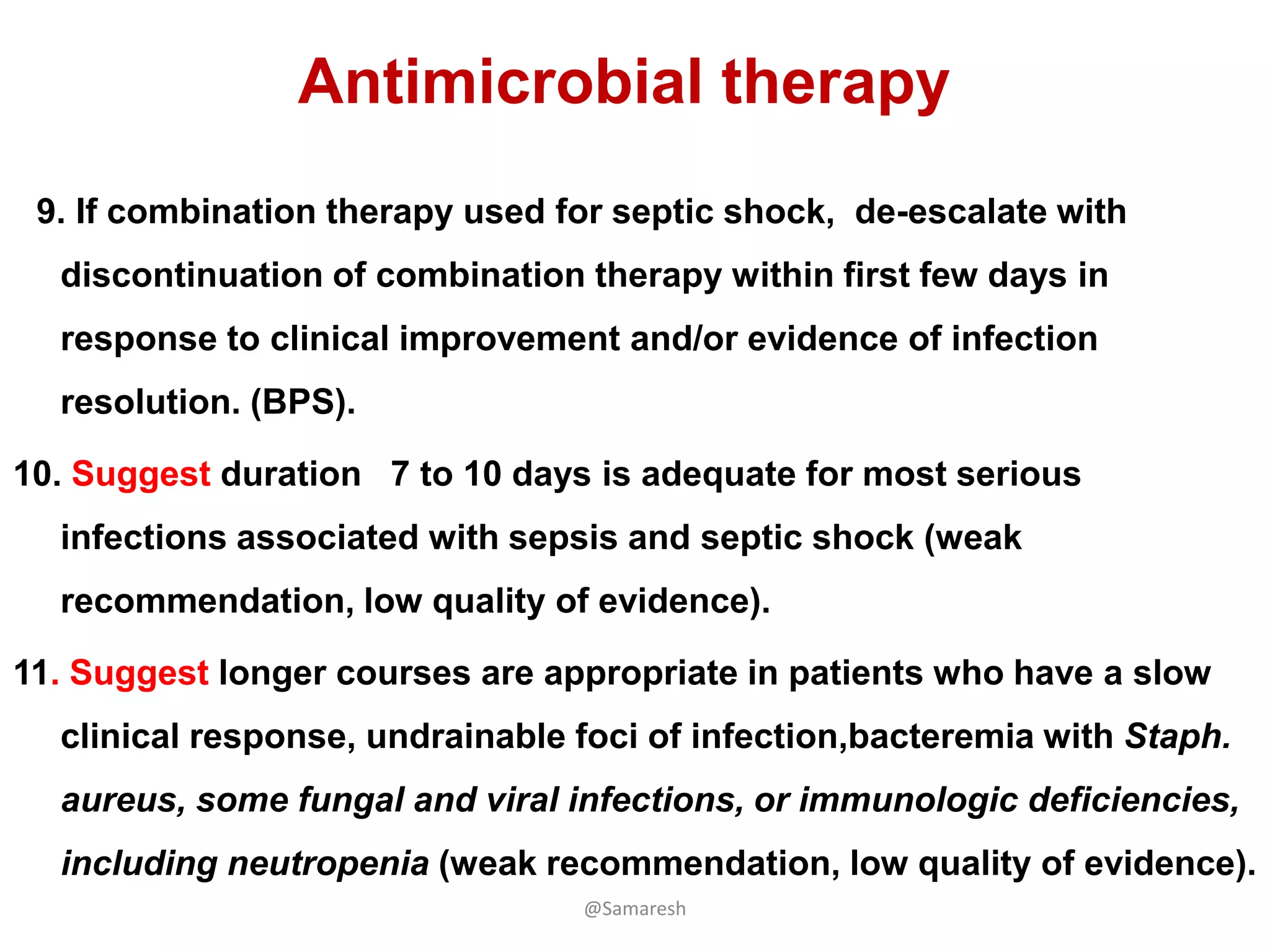 Management of sepsis and septic shock | PPTX