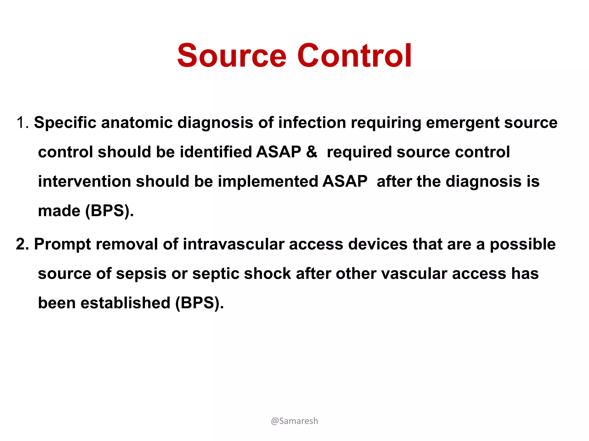Management of sepsis and septic shock | PPTX