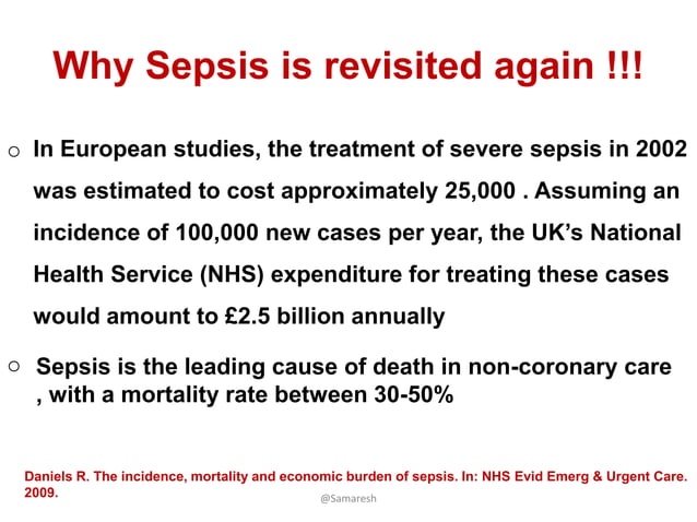 Management of sepsis and septic shock | PPTX | First Aid | Injuries