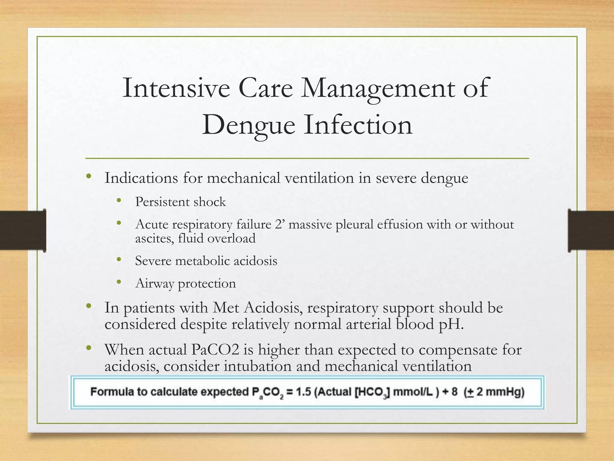Management of Severe Dengue.pptx | Infectious Diseases | Diseases and Conditions