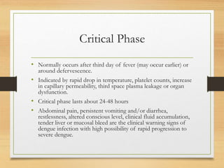 Management of Severe Dengue.pptx | Infectious Diseases | Diseases and ...