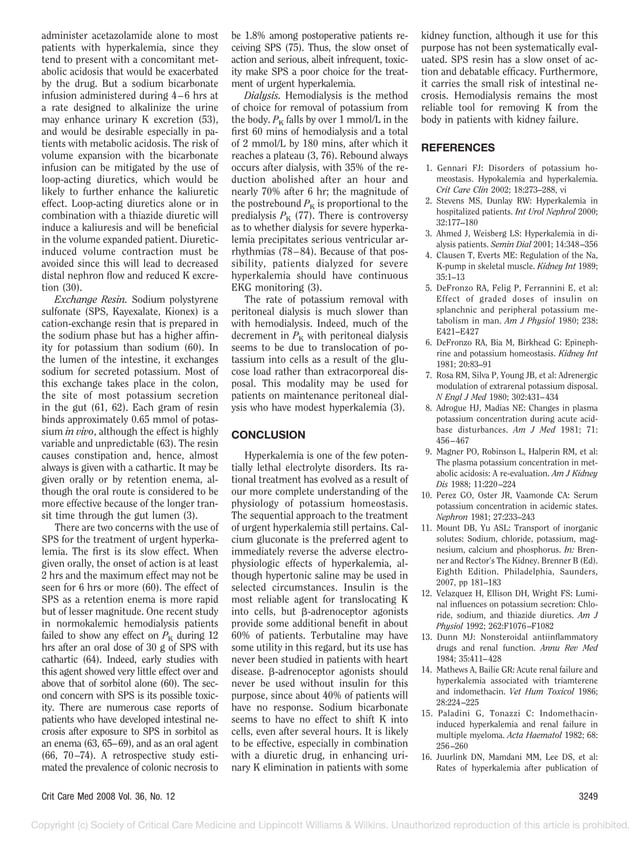 Management of severe hyperkalemia | PDF