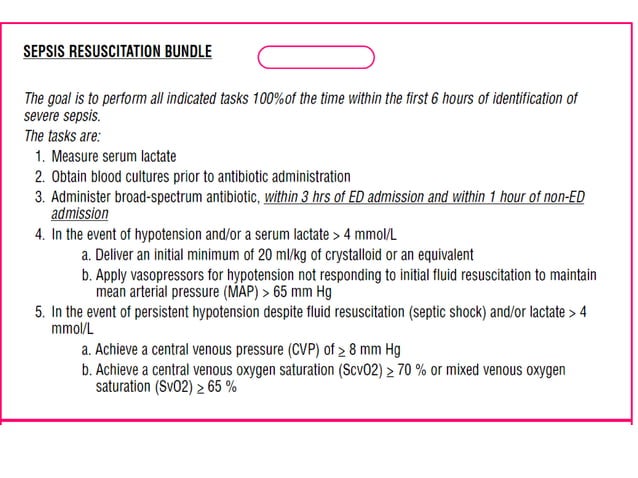 CME: Management of Severe Sepsis & Septic Shock | PPT