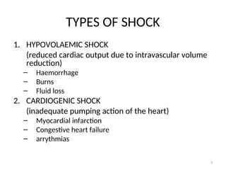 Overview of the MANAGEMENT OF SHOCK .ppt