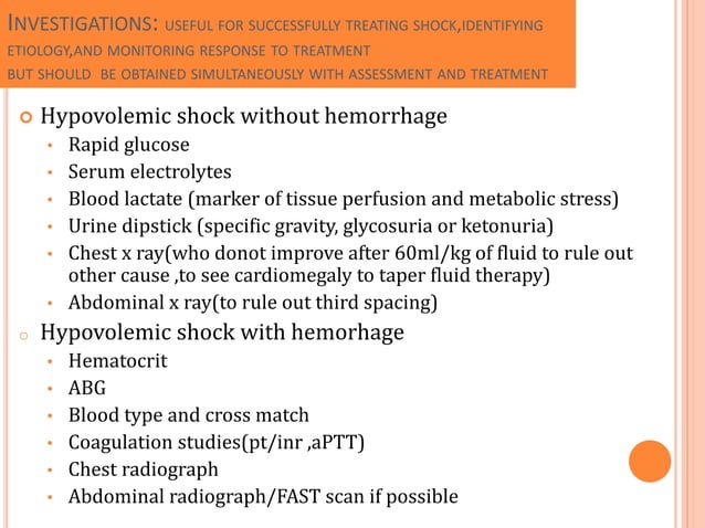 Management of shock in children | PPTX | First Aid | Injuries