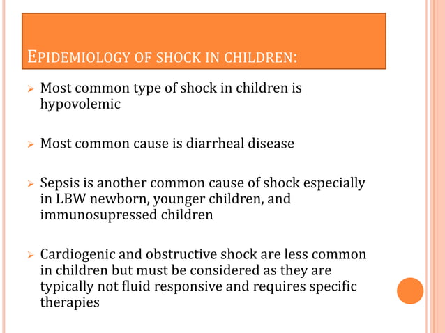 Management of shock in children | PPTX | First Aid | Injuries