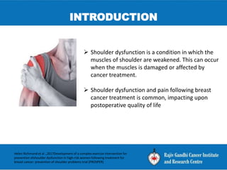 Management of shoulder dysfunction in breast cancer | PPT