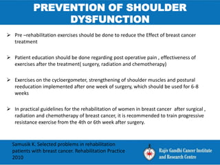 Management of shoulder dysfunction in breast cancer | PPT
