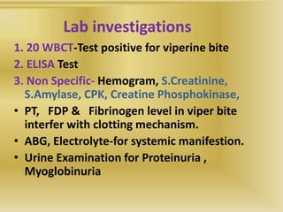 Management of snake bite | PPTX