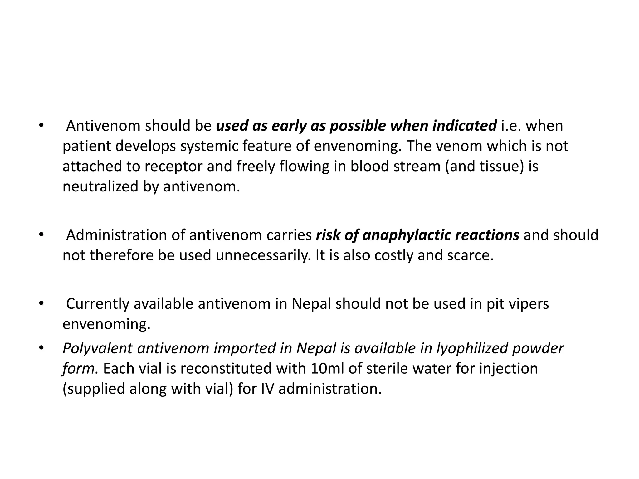 Management of snakebite envenoming(first aid treatment and transport | PPTX