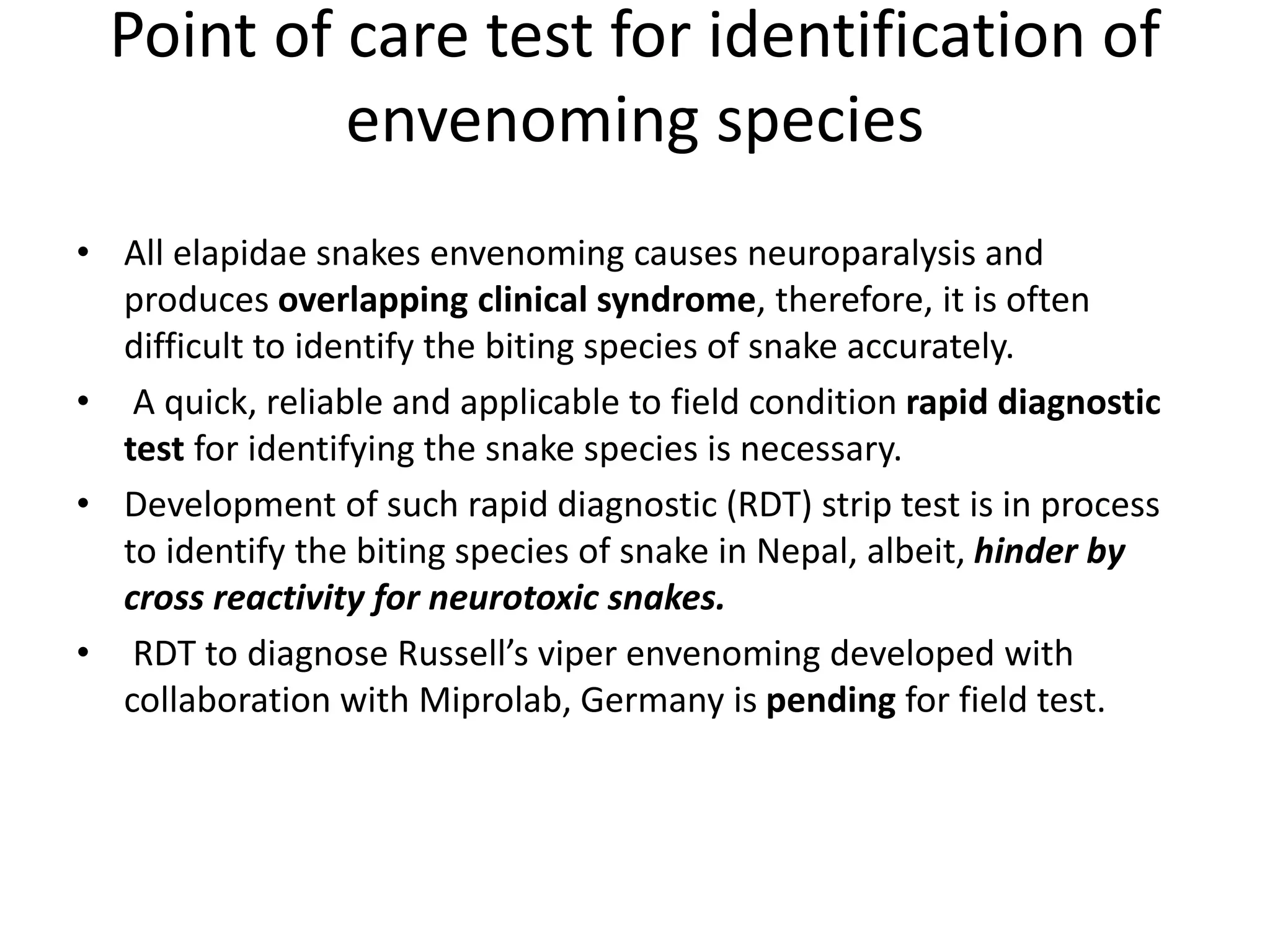 Management of snakebite envenoming(first aid treatment and transport | PPTX