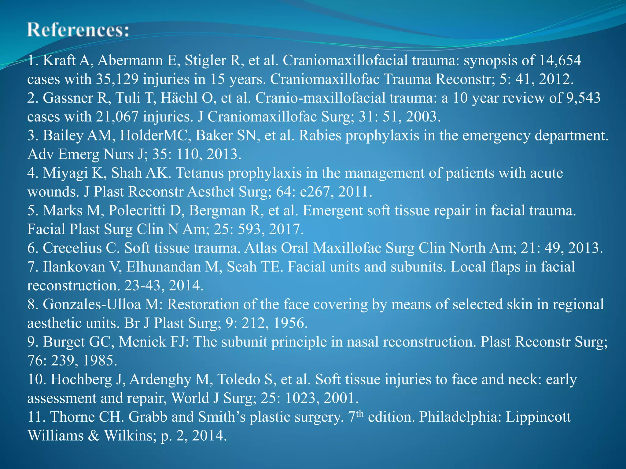 Management of soft tissue injuries in facial trauma | PPTX