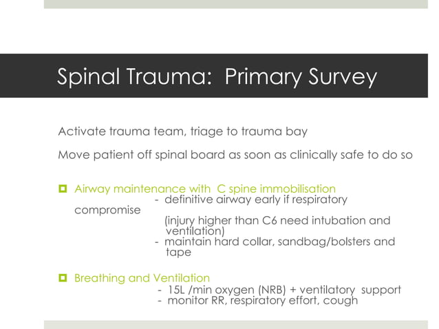 Management of spinal trauma | PPTX