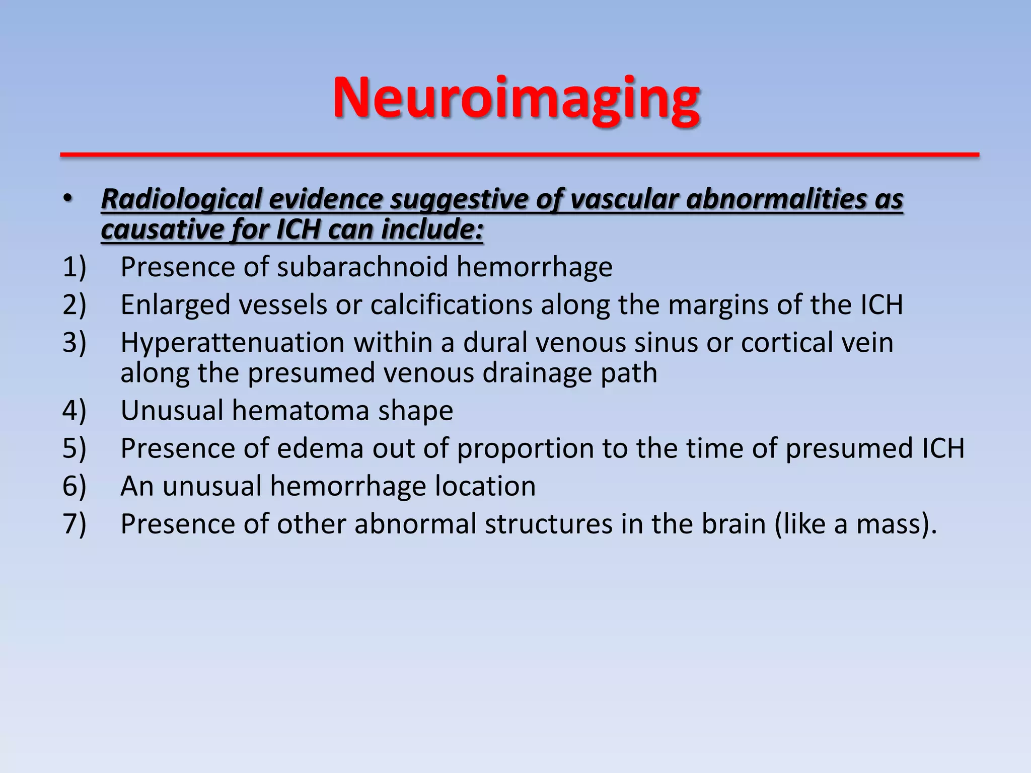 Management of spontaneous intracerebral hemorrhage | PDF
