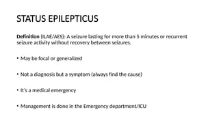 MANAGEMENT OF STATUS EPILEPTICUS IN THE ICU.pptx