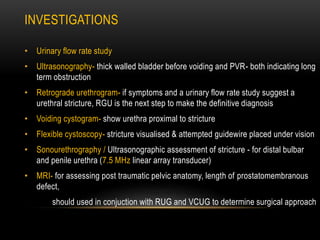 Management of stricture urethra | PPTX