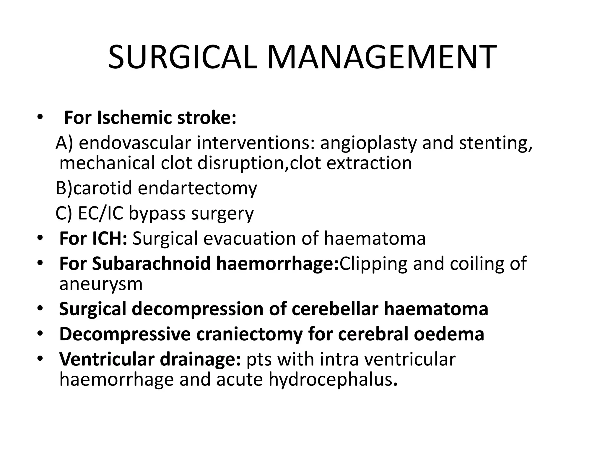 Management of stroke | PPTX