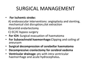 Management of stroke | PPTX