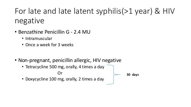 Management of syphilis