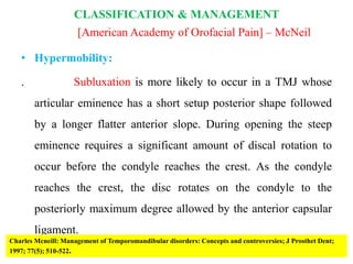 Management of temporomandibular disorders | PPTX