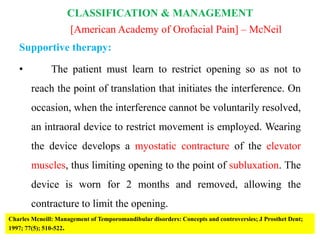 Management of temporomandibular disorders | PPTX