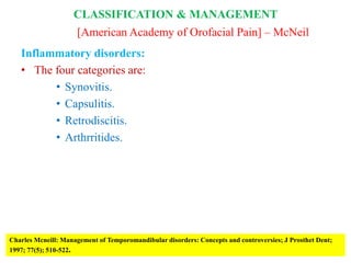 Management of temporomandibular disorders | PPTX