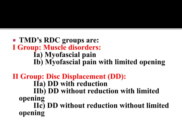 Management of temporomandibular disorders | PPTX
