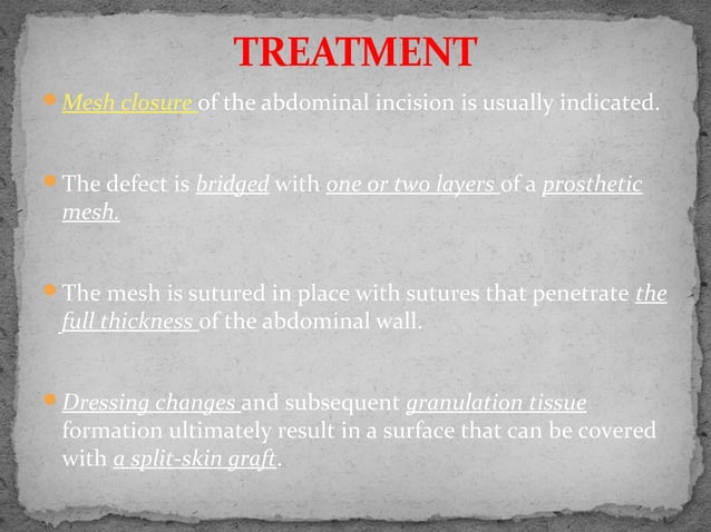Management Of The Burst Abdomen Ppt Digestive Disorders Diseases And Conditions