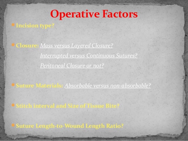 Management Of The Burst Abdomen Ppt