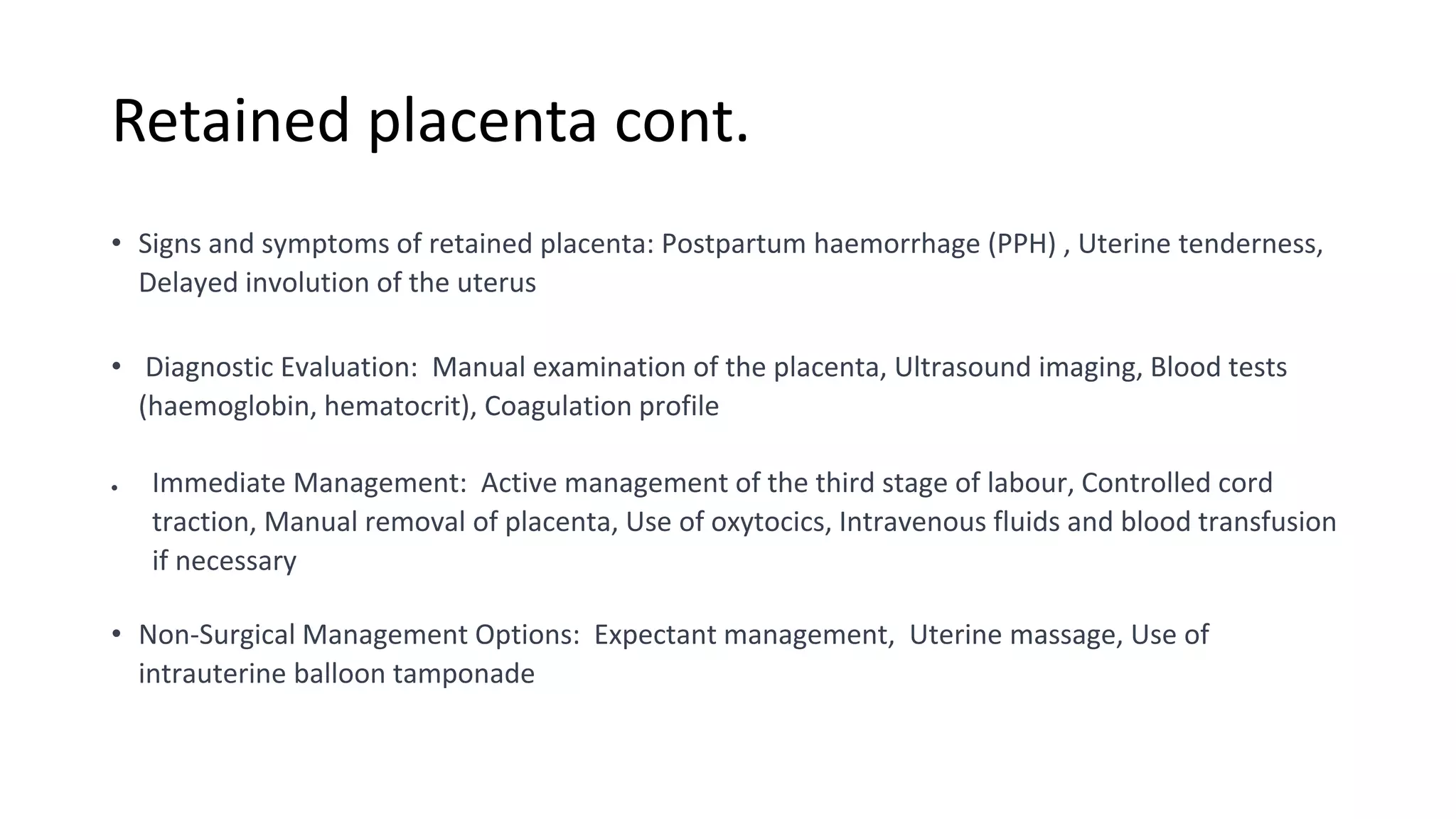 Management of the complications of second and third stages of labour ...