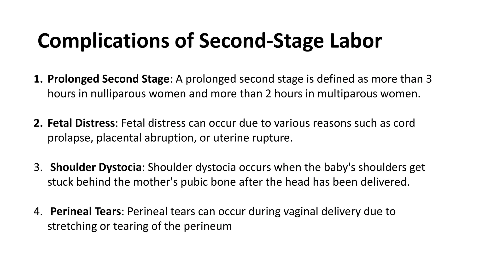 Management of the complications of second and third stages of labour ...