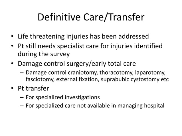 Principles of Management of the multiply injured patient | PPTX