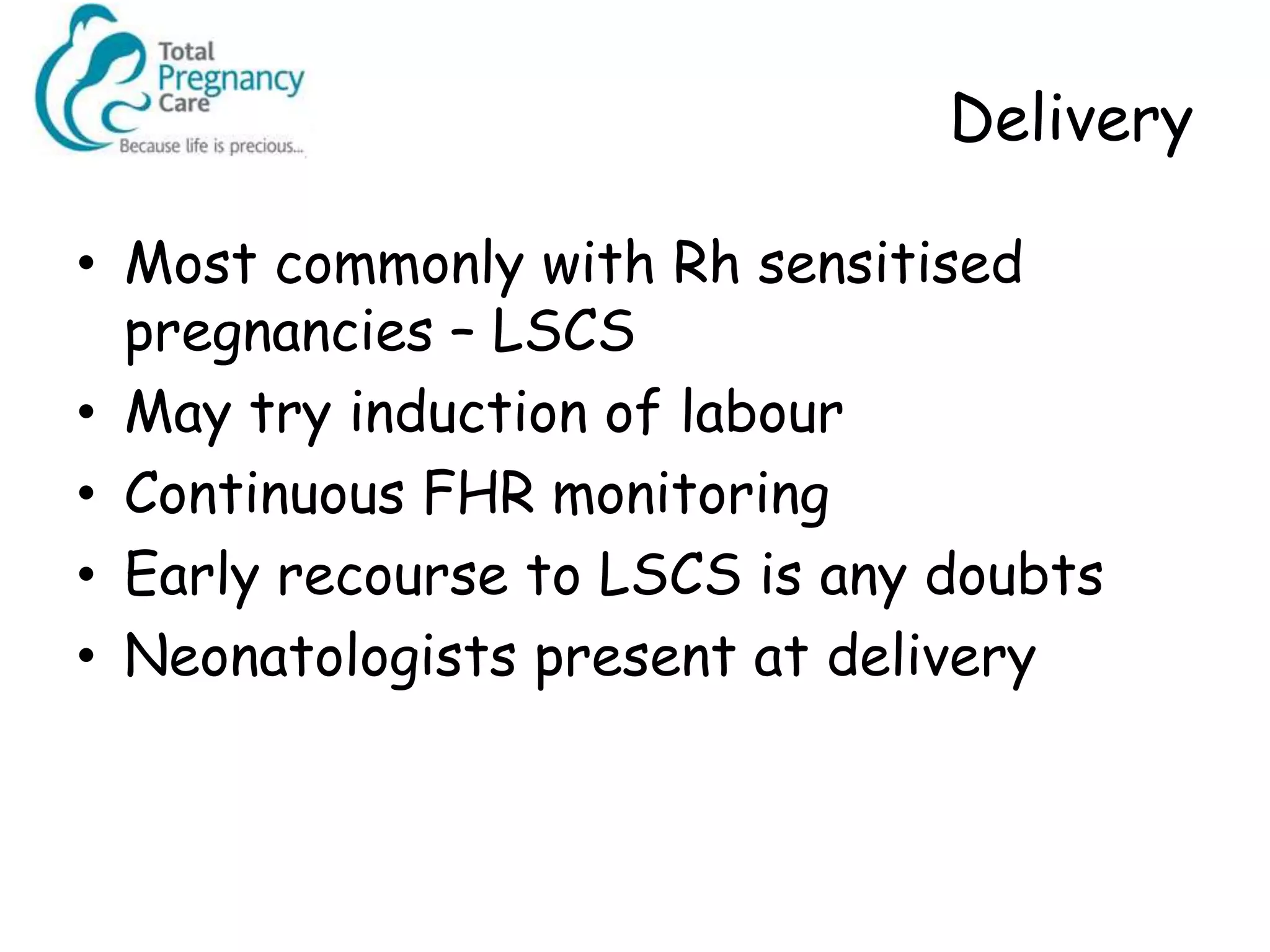 Management of the Rhesus Negative Mother | PPTX