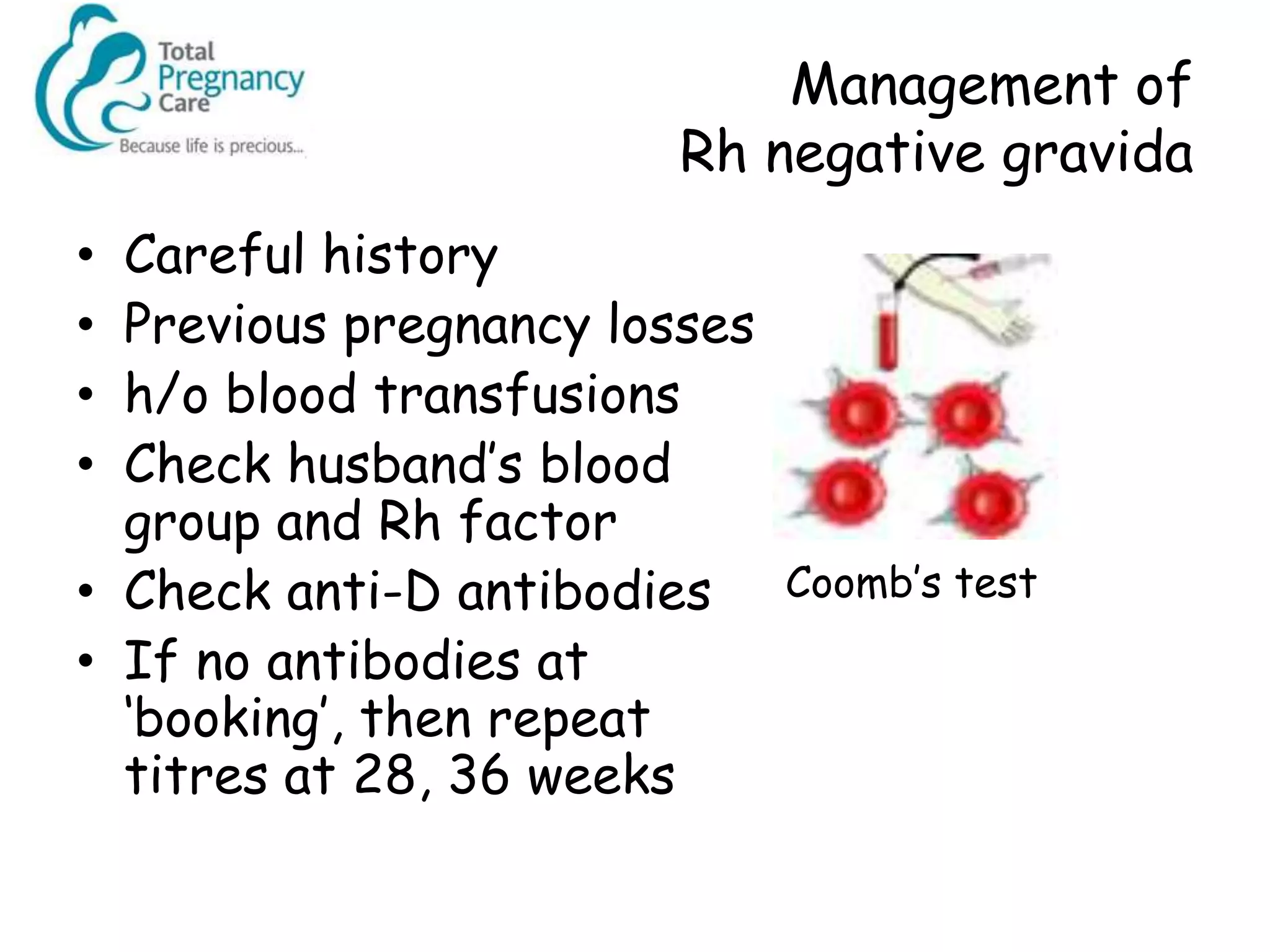 Management of the Rhesus Negative Mother | PPTX