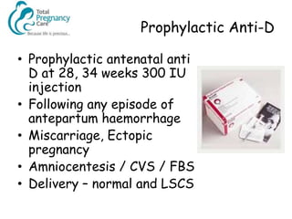 Management of the Rhesus Negative Mother | PPTX