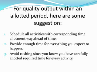 Management of time | PPT