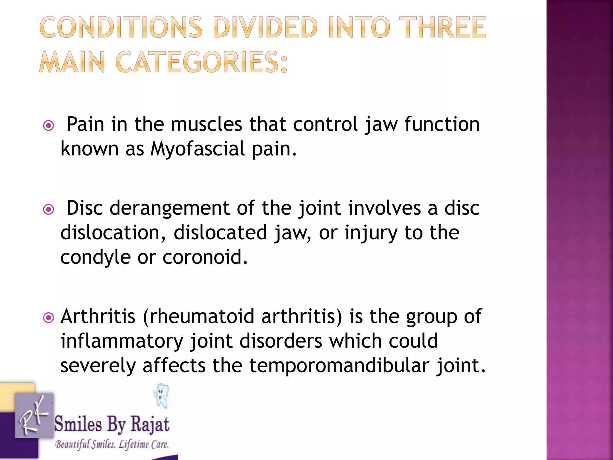 Management of TMJ pain | PPTX