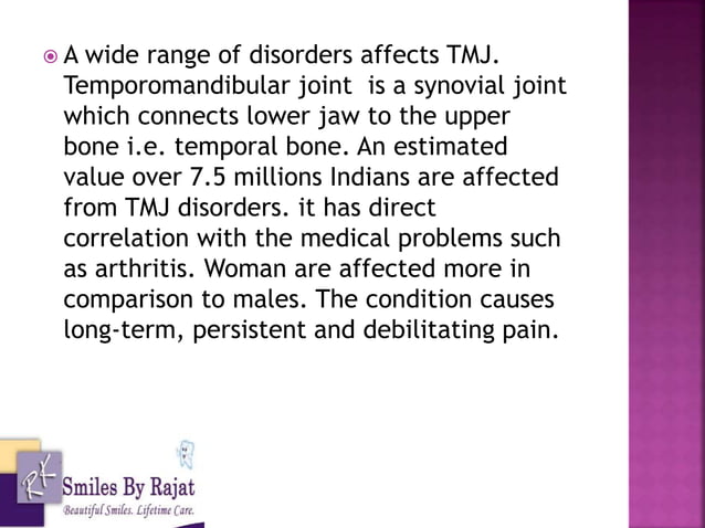 Management of TMJ pain | PPTX