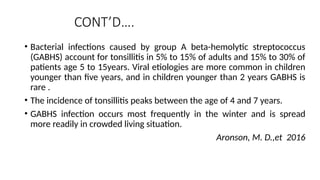 management of tonsilliti٠ززوووووووووزززززووززززوووووووووو | PPT