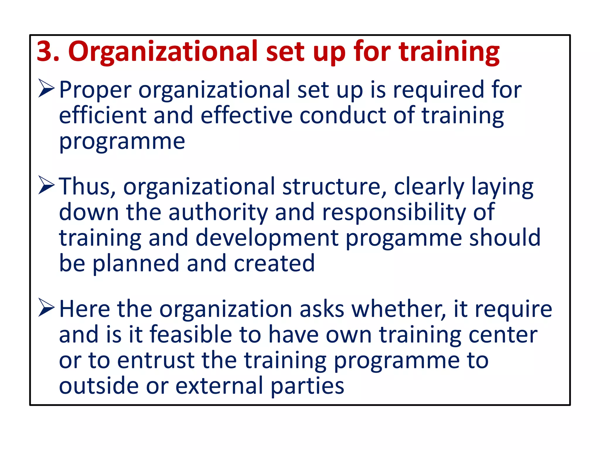 Management of training programme | PPTX