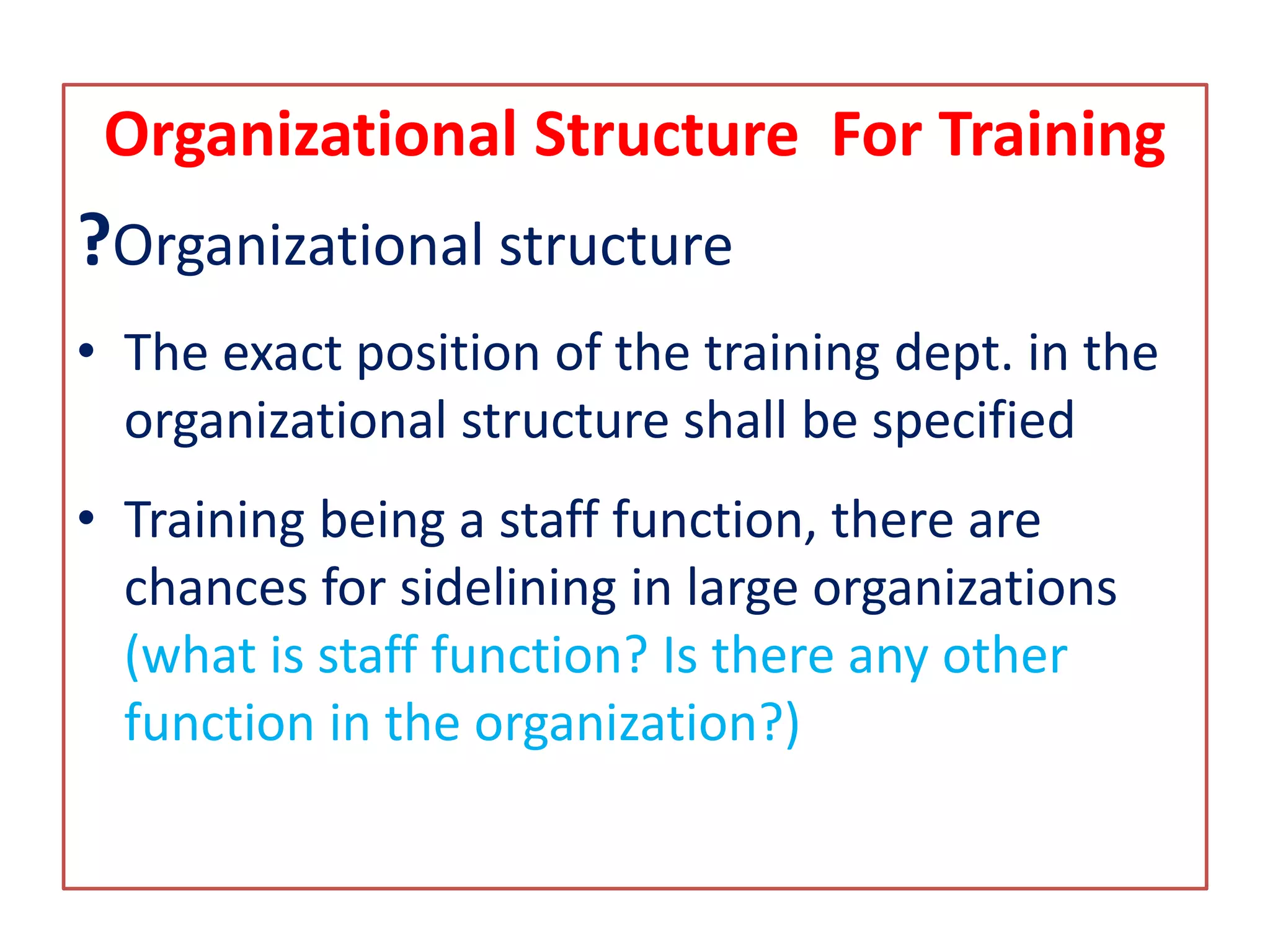 Management of training programme | PPTX