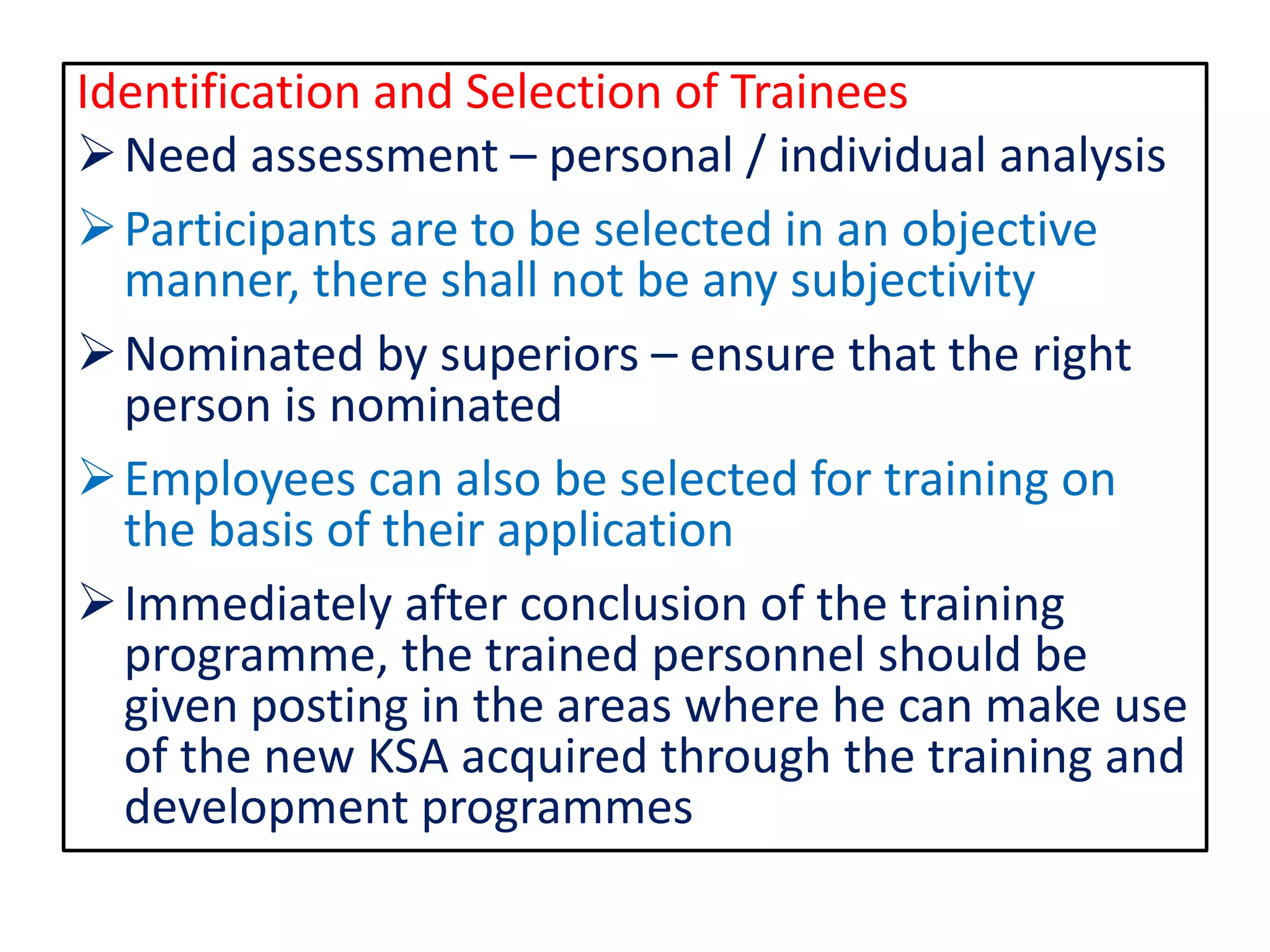 Management of training programme | PPTX